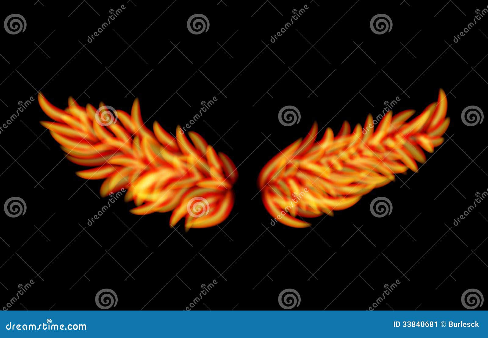 Flame Wings stock vector. Illustration of glow, black - 33840681