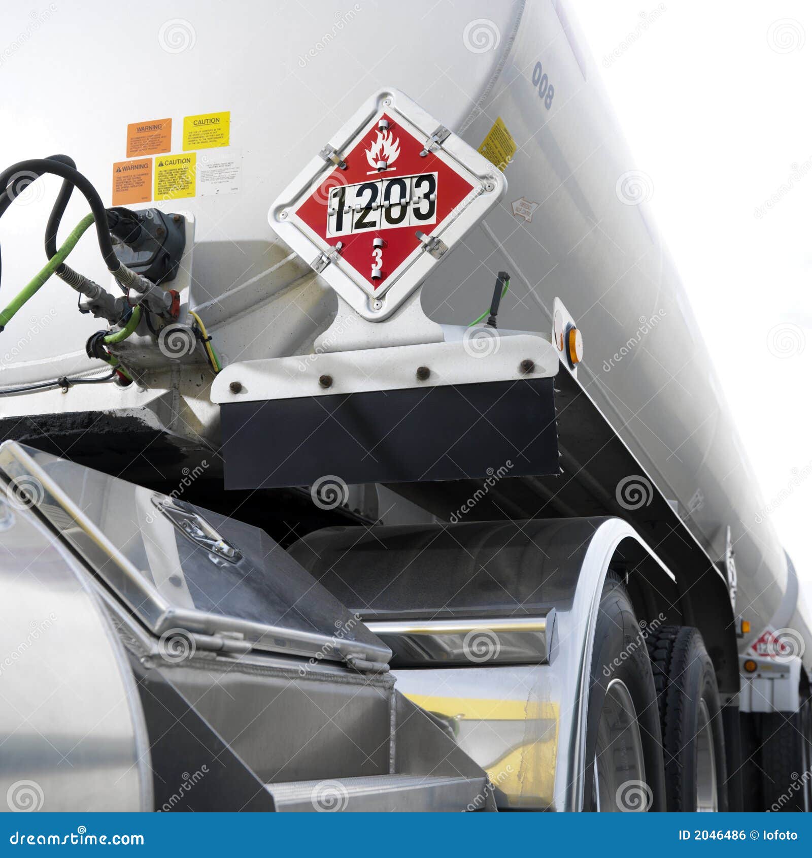 Flameable sign on tanker. stock photo. Image of caution - 2046486