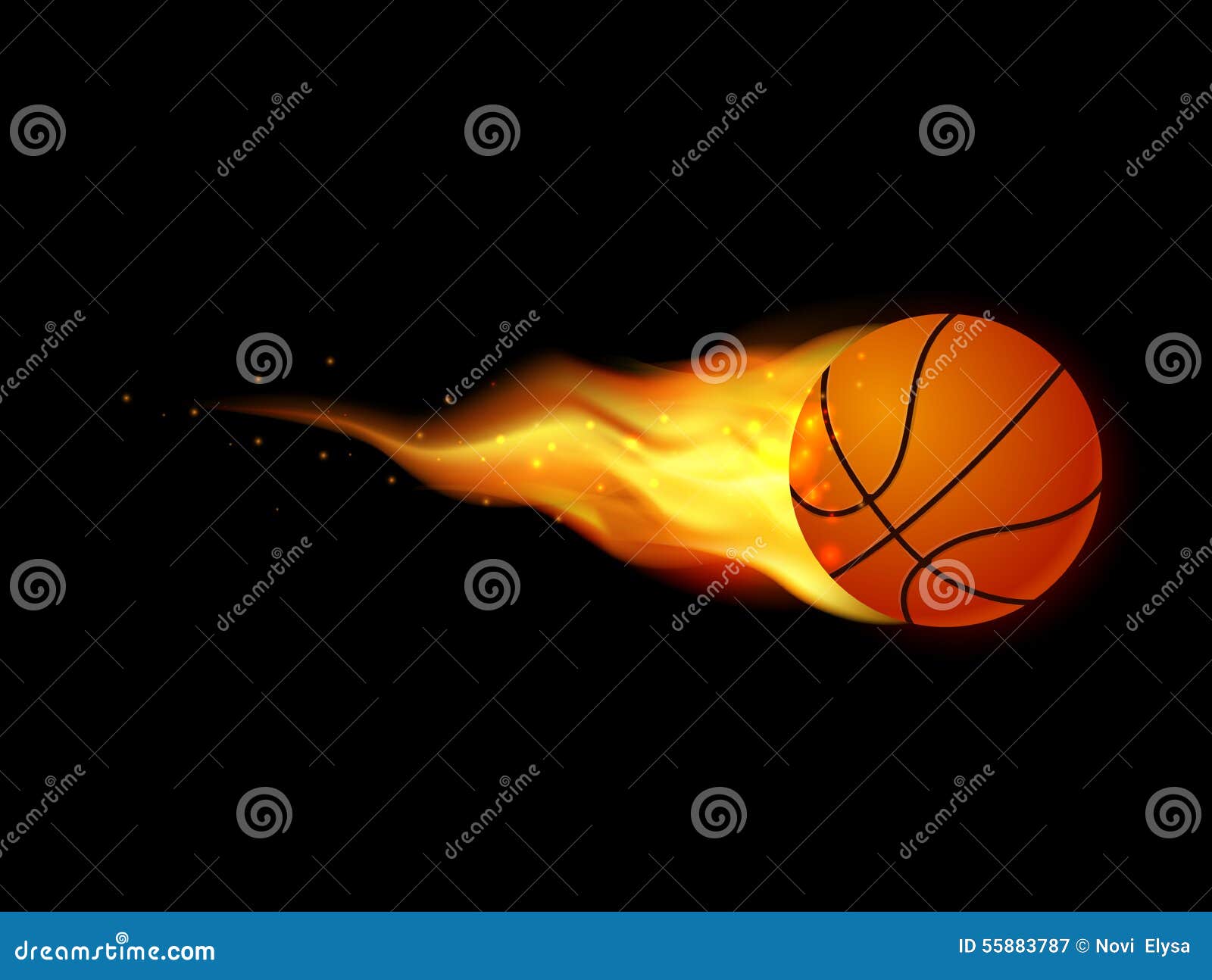 Flamed basketball ball stock vector. Illustration of heat - 55883787