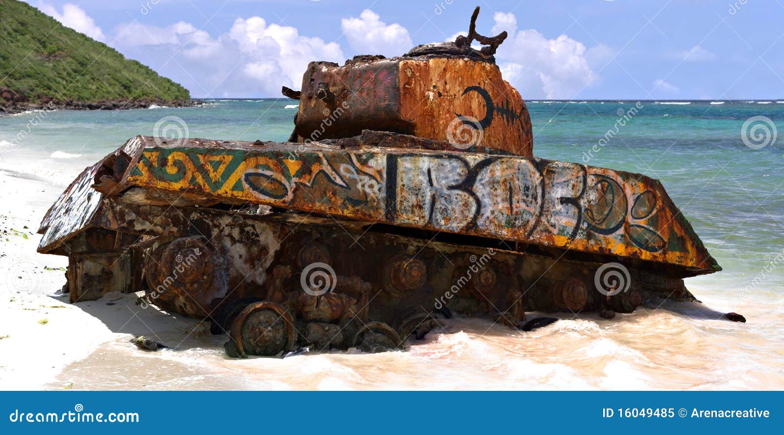 Flamenco Beach Army Tank stock image. Image of military - 16049485
