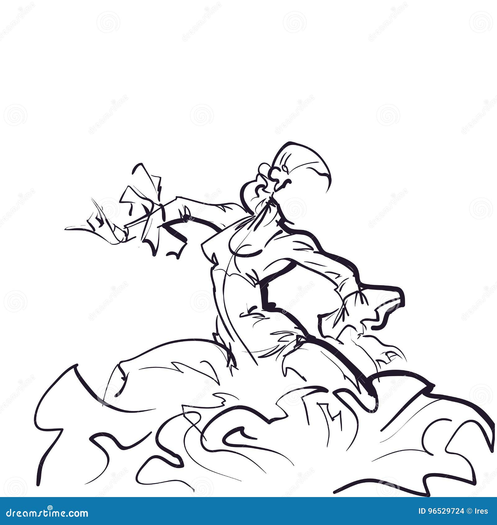 Flamenco Dancer In Expressive Impressive Pose Vector Illustration ...