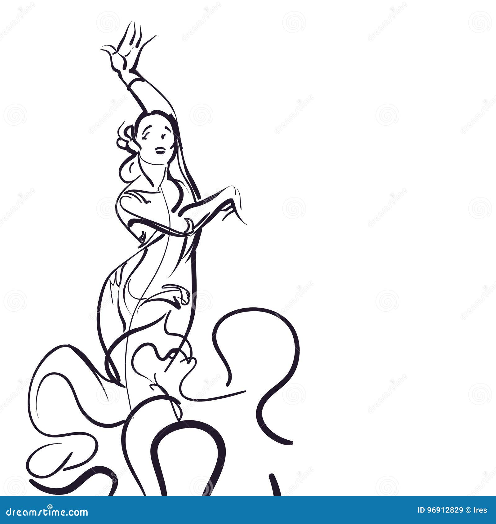 Flamenco Dancer in Expressive Impressive Pose Stock Vector ...