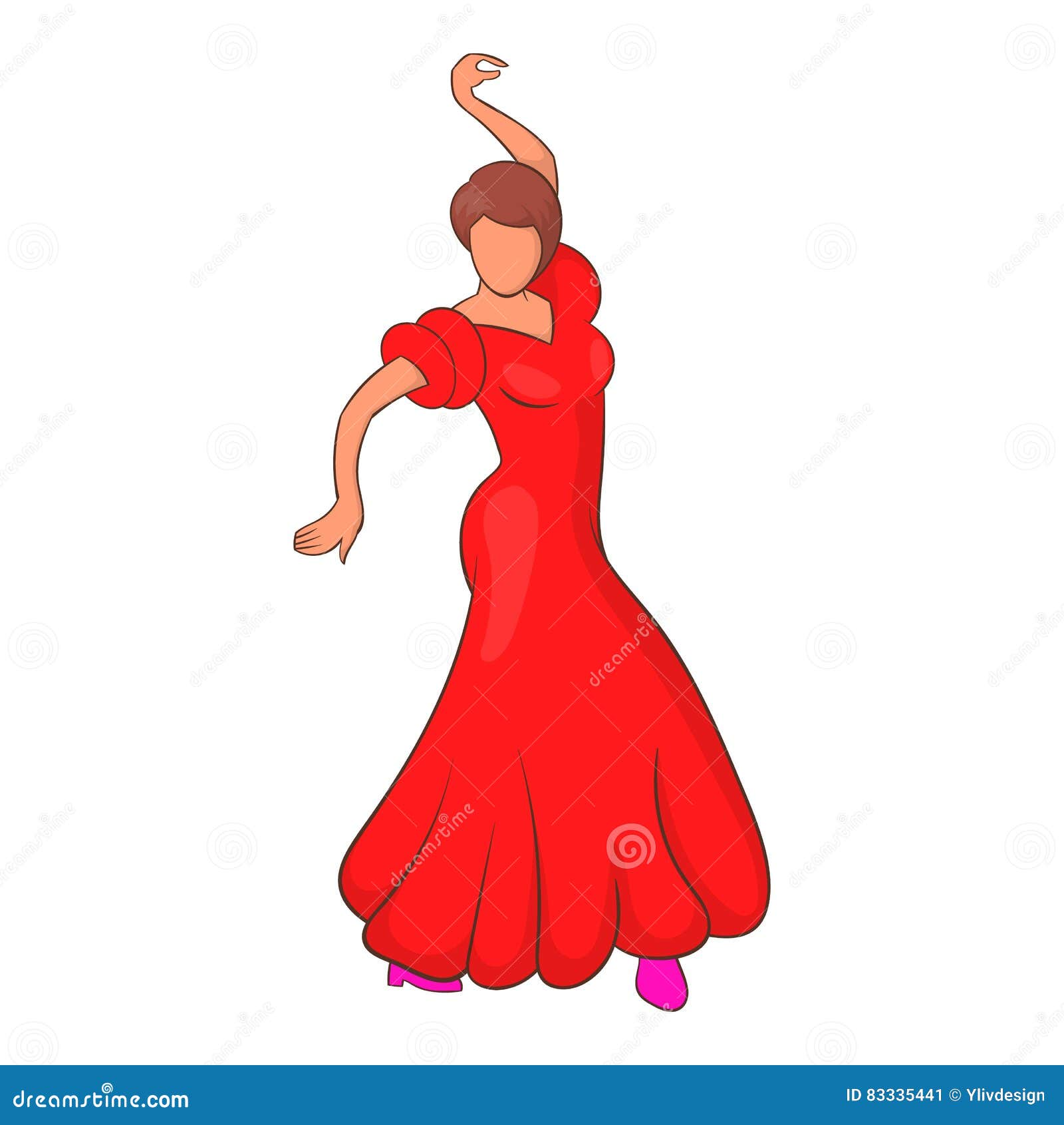 Flamenco Dancer Icon, Cartoon Style Stock Vector - Illustration of ...