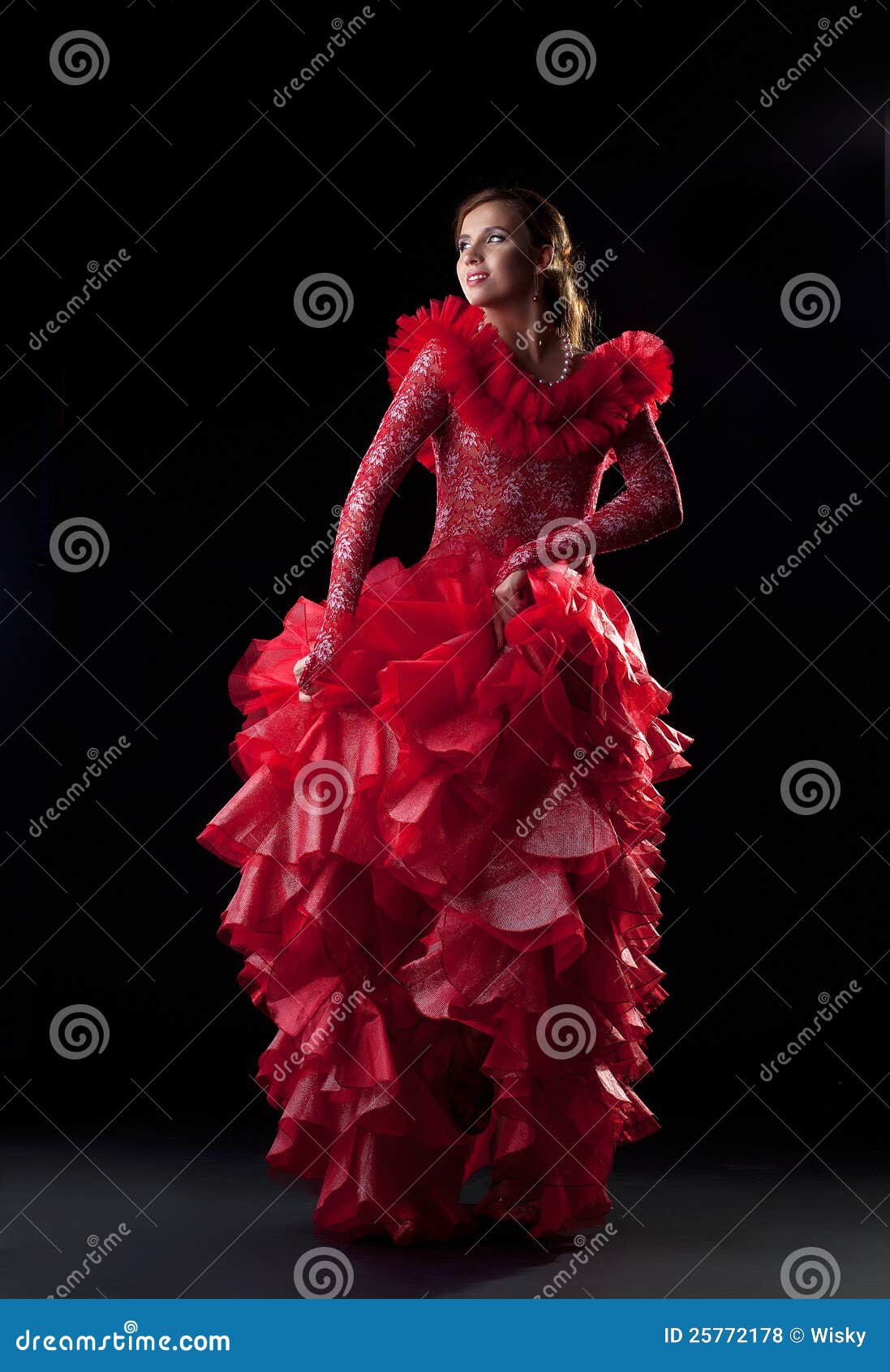 Flamenco Dancer in Red Dress Stock Photo - Image of dress, woman: 25772178