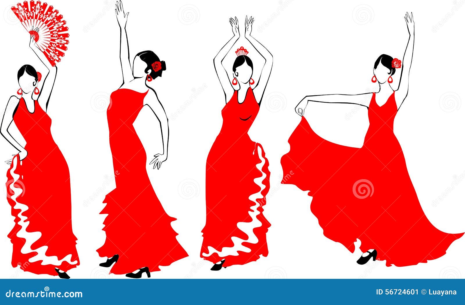 Flamenco dancer stock vector. Illustration of person - 56724601