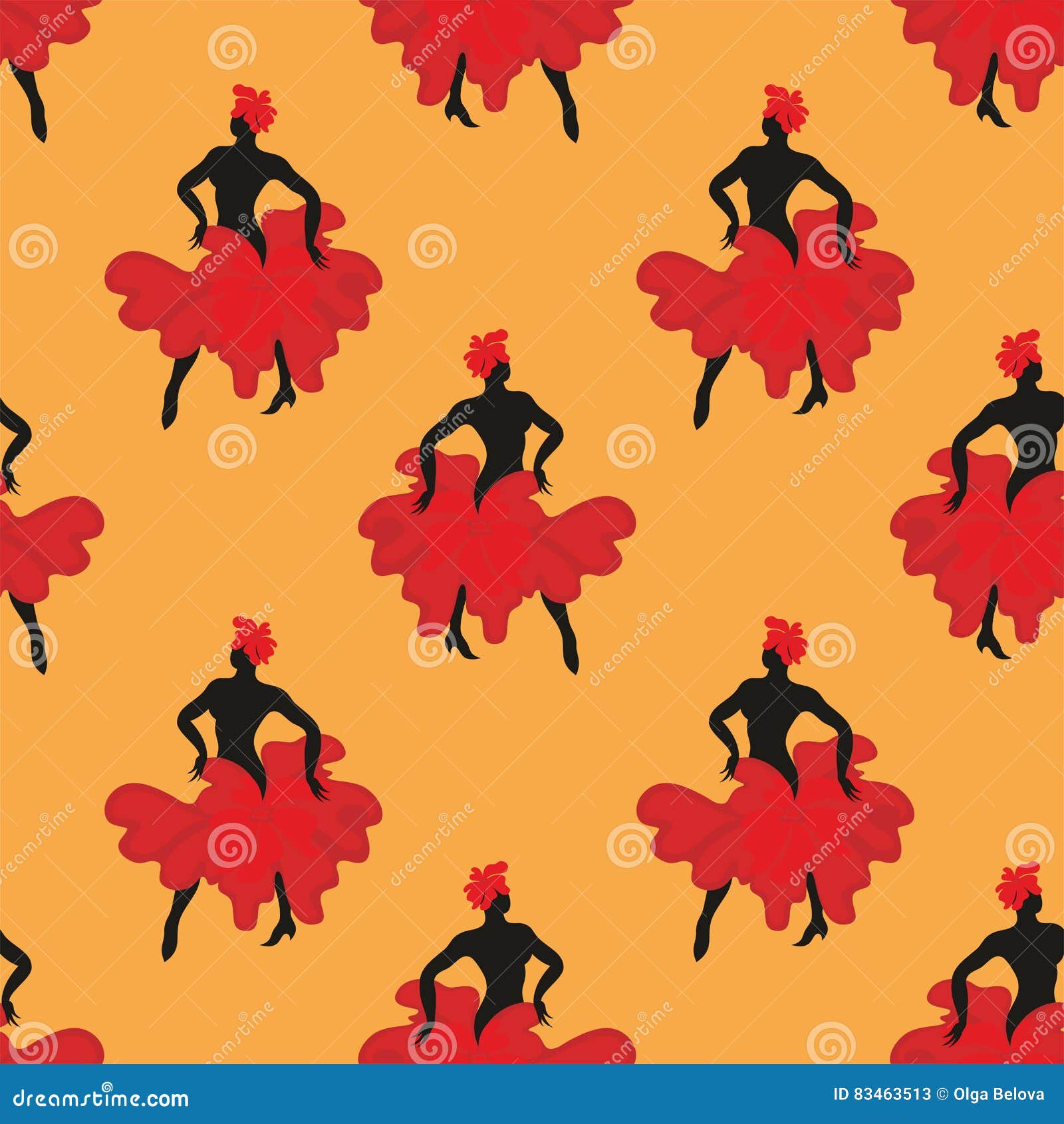 Flamenco dancer seamless stock vector. Illustration of moorish - 83463513