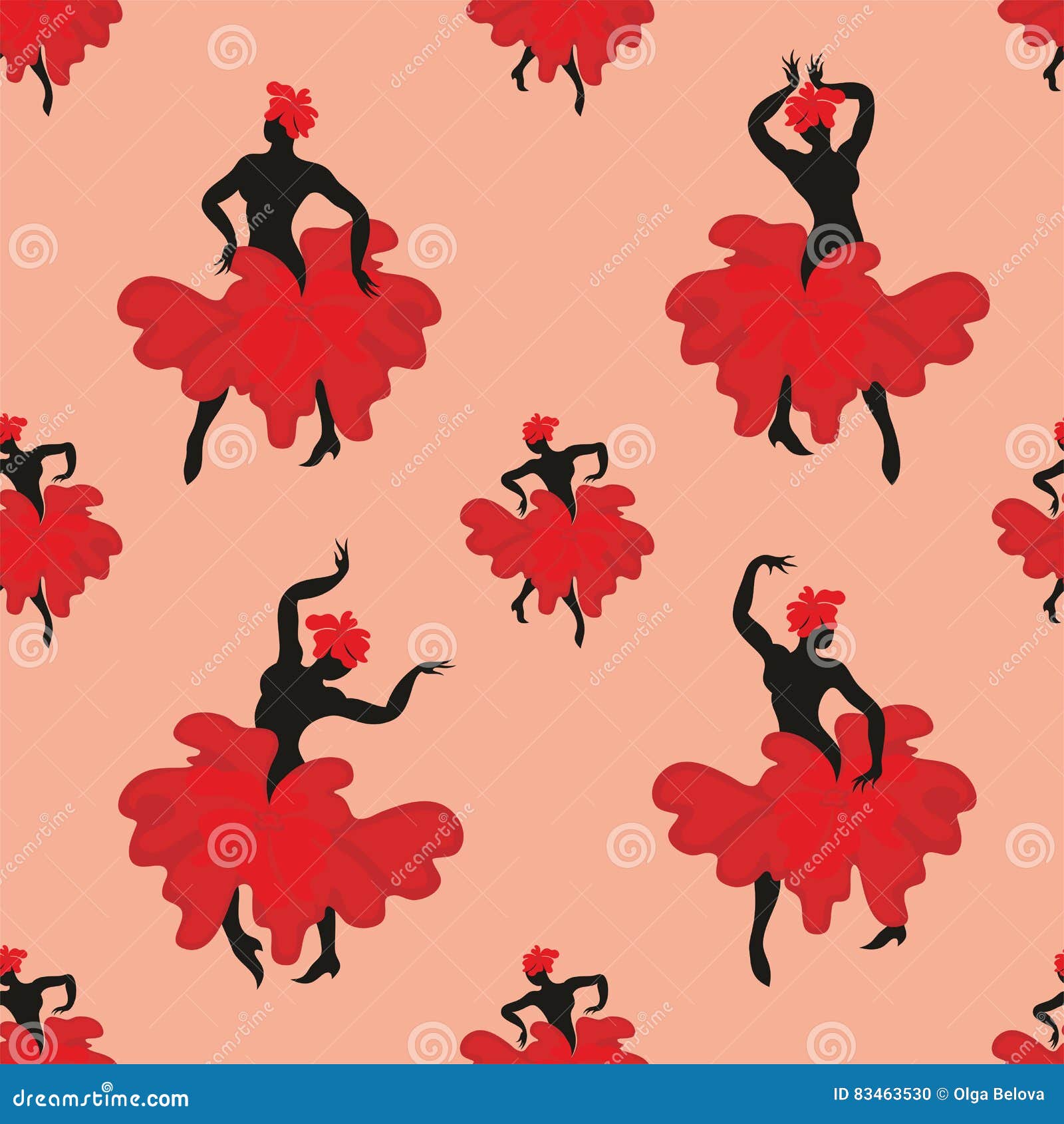 Flamenco Dancer Seamless Pattern Stock Vector - Illustration of gypsy ...