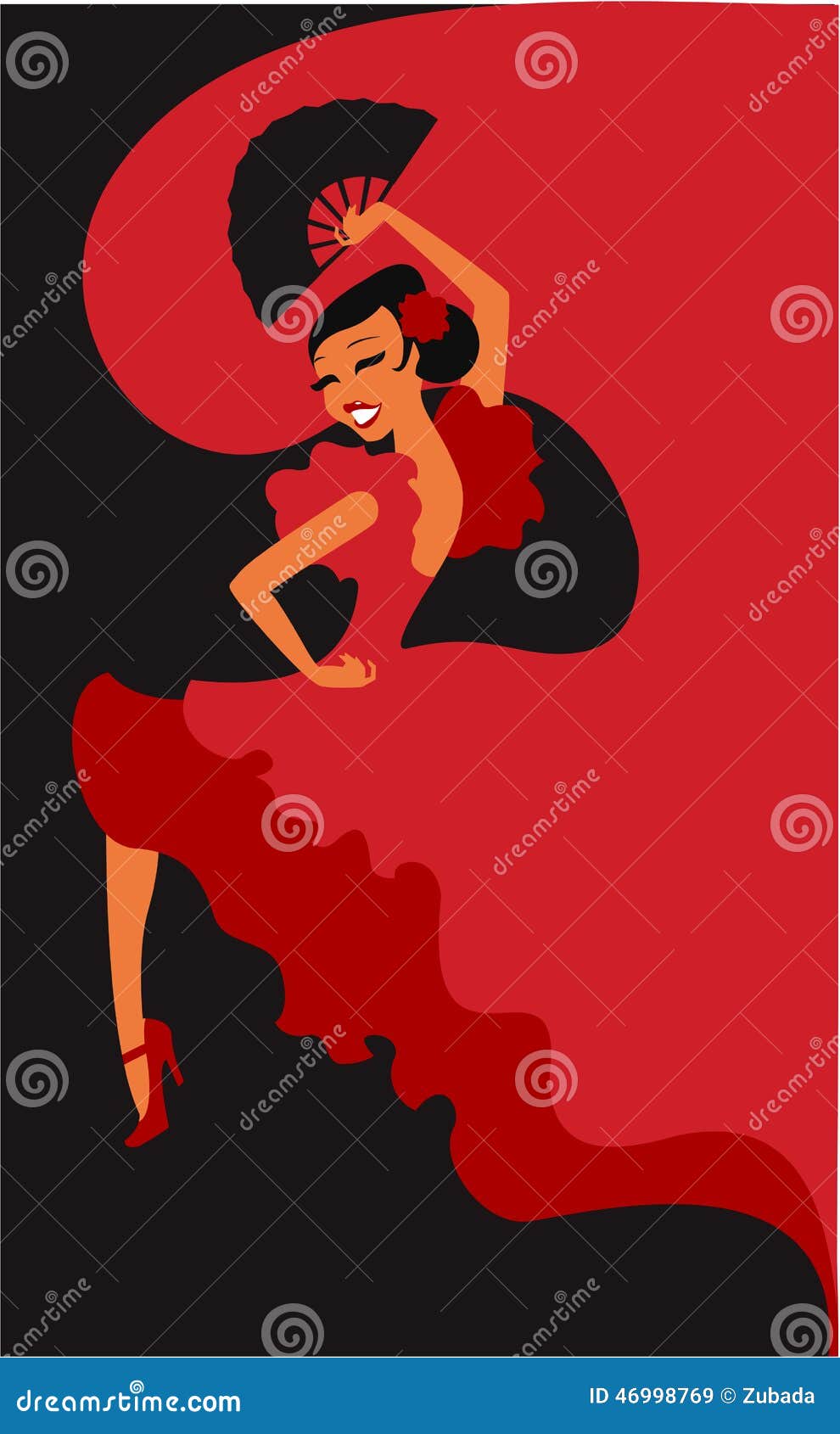 Flamenco Dancer. Spanish Food Illustration Illust Cartoon Vector ...