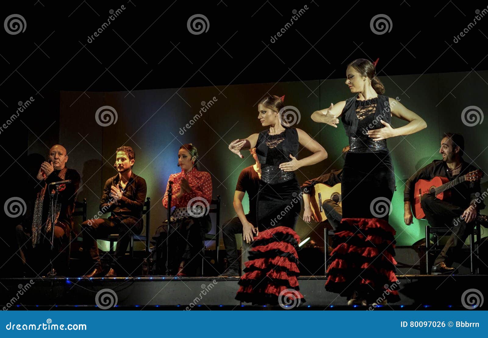 Flamenco Dancers Performing on Stage in Barcelona, Spain. Editorial ...