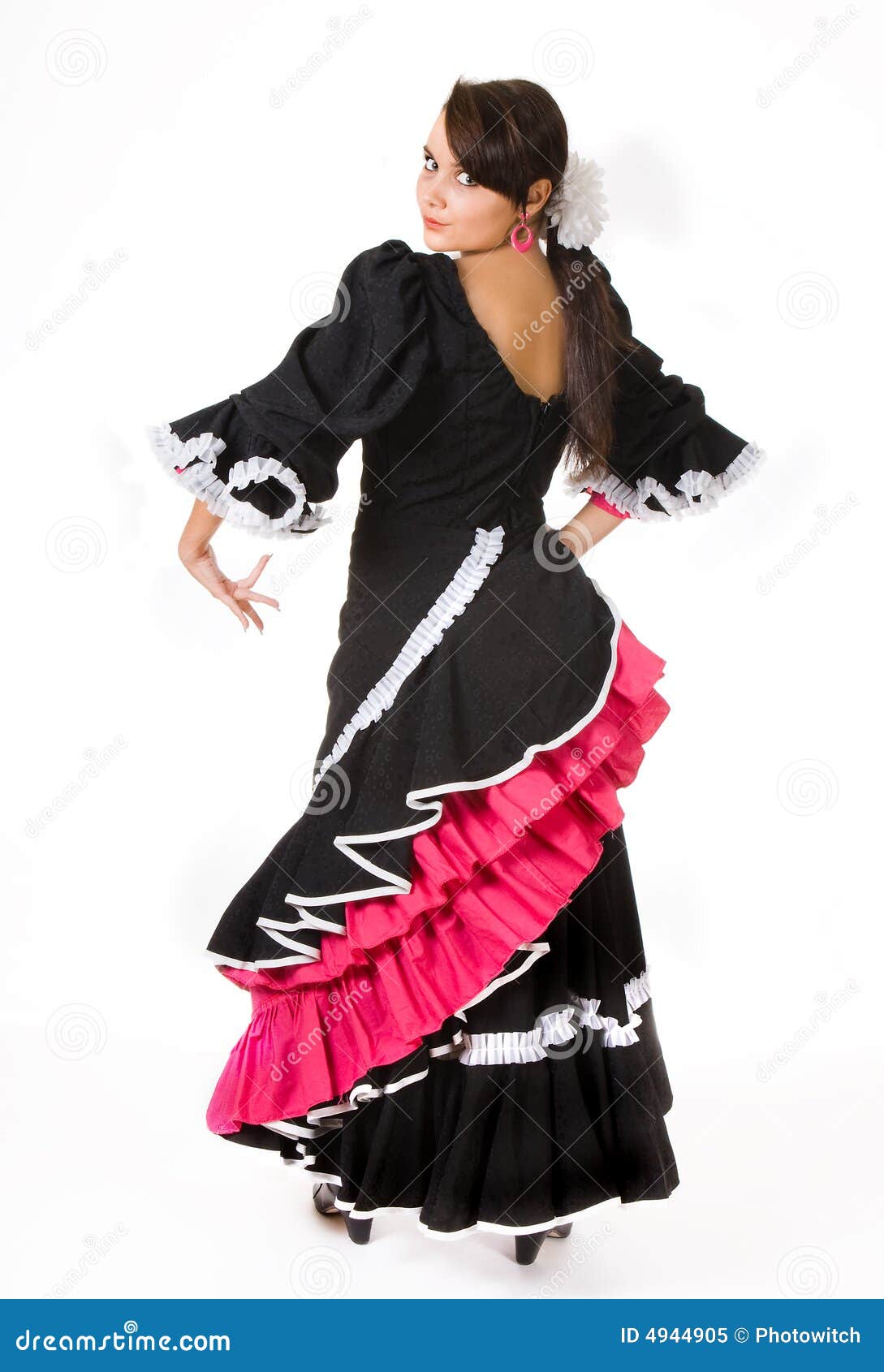 Flamenco pose stock image. Image of hispanic, costume - 4944905