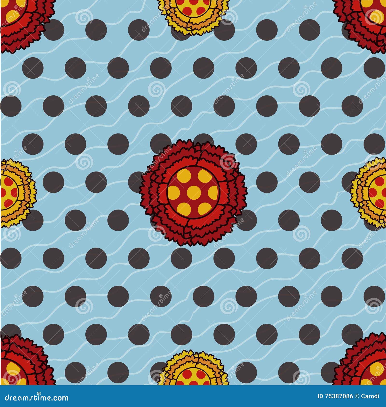 Flamenco Seamless Pattern with Flowers, Vector Stock Vector ...