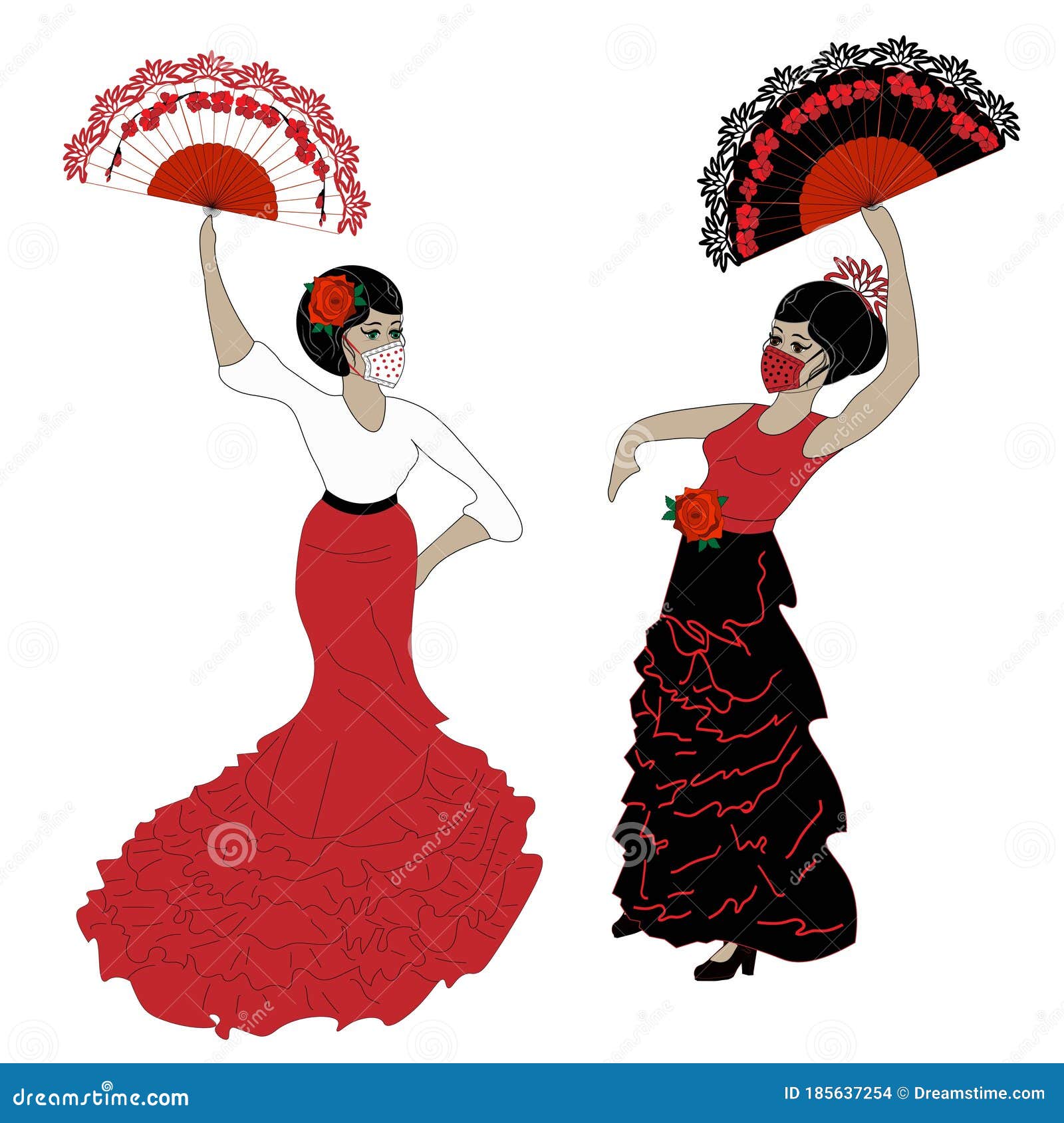 FlamencoMask stock vector. Illustration of dress, dancer - 185637254
