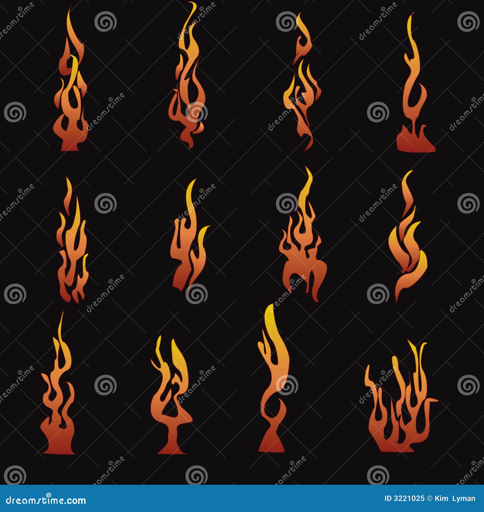 Flames stock vector. Illustration of wispy, bonfire, curves - 3221025