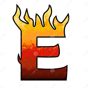 Flames Alphabet Letter E stock illustration. Illustration of heat - 6476017