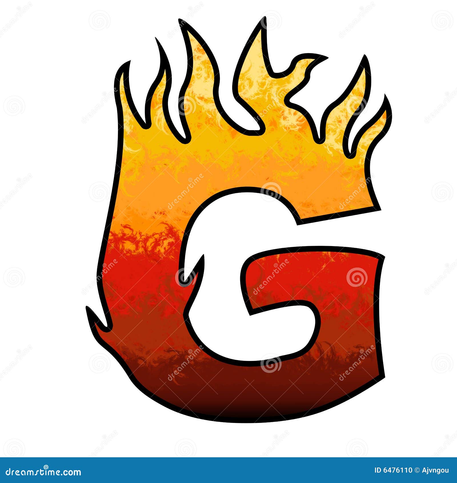 Flames Alphabet Letter G Stock Photo - Image: 6476110