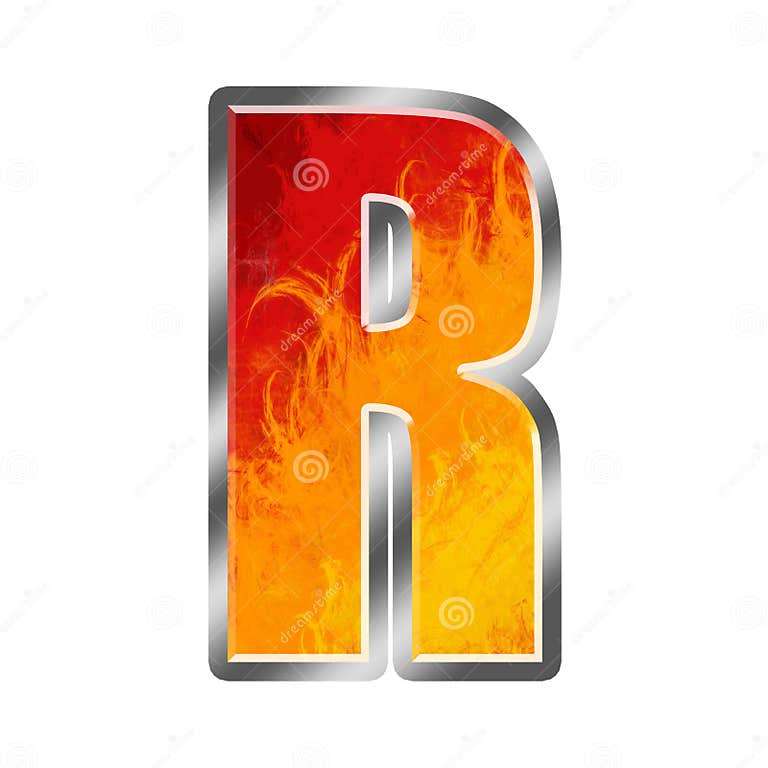 Flames Alphabet Letter R stock illustration. Illustration of frame ...