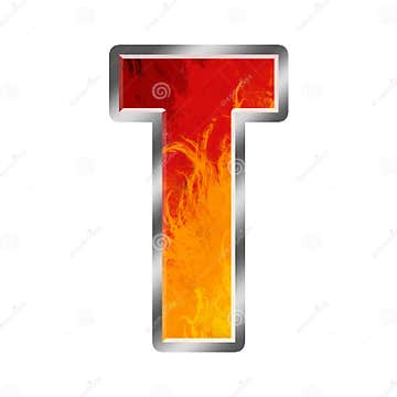 Flames Alphabet Letter T stock illustration. Illustration of decorative ...