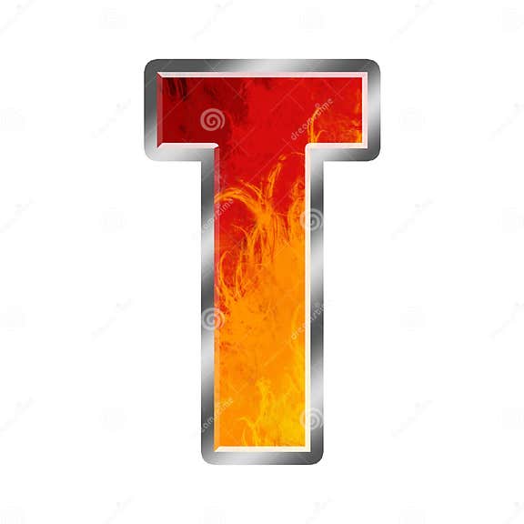 Flames Alphabet Letter T stock illustration. Illustration of decorative ...