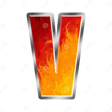 Flames Alphabet Letter V stock illustration. Illustration of plasma ...