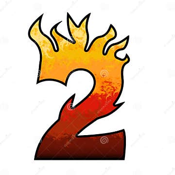 Flames Alphabet Number 2 Two Stock Illustration - Illustration of devil ...