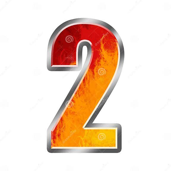 Flames Alphabet Number 2 Two Stock Illustration - Illustration of ...