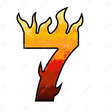 Flames Alphabet Number 7 Seven Stock Illustration - Illustration of ...