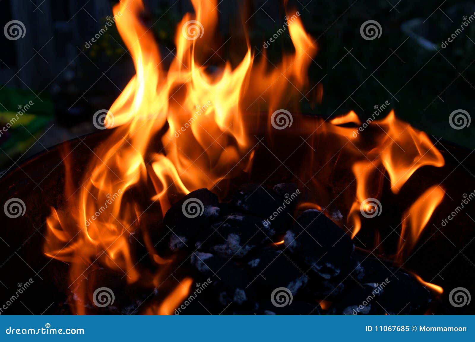 Flames on Barbecue Grill stock image. Image of dark, isolated - 11067685