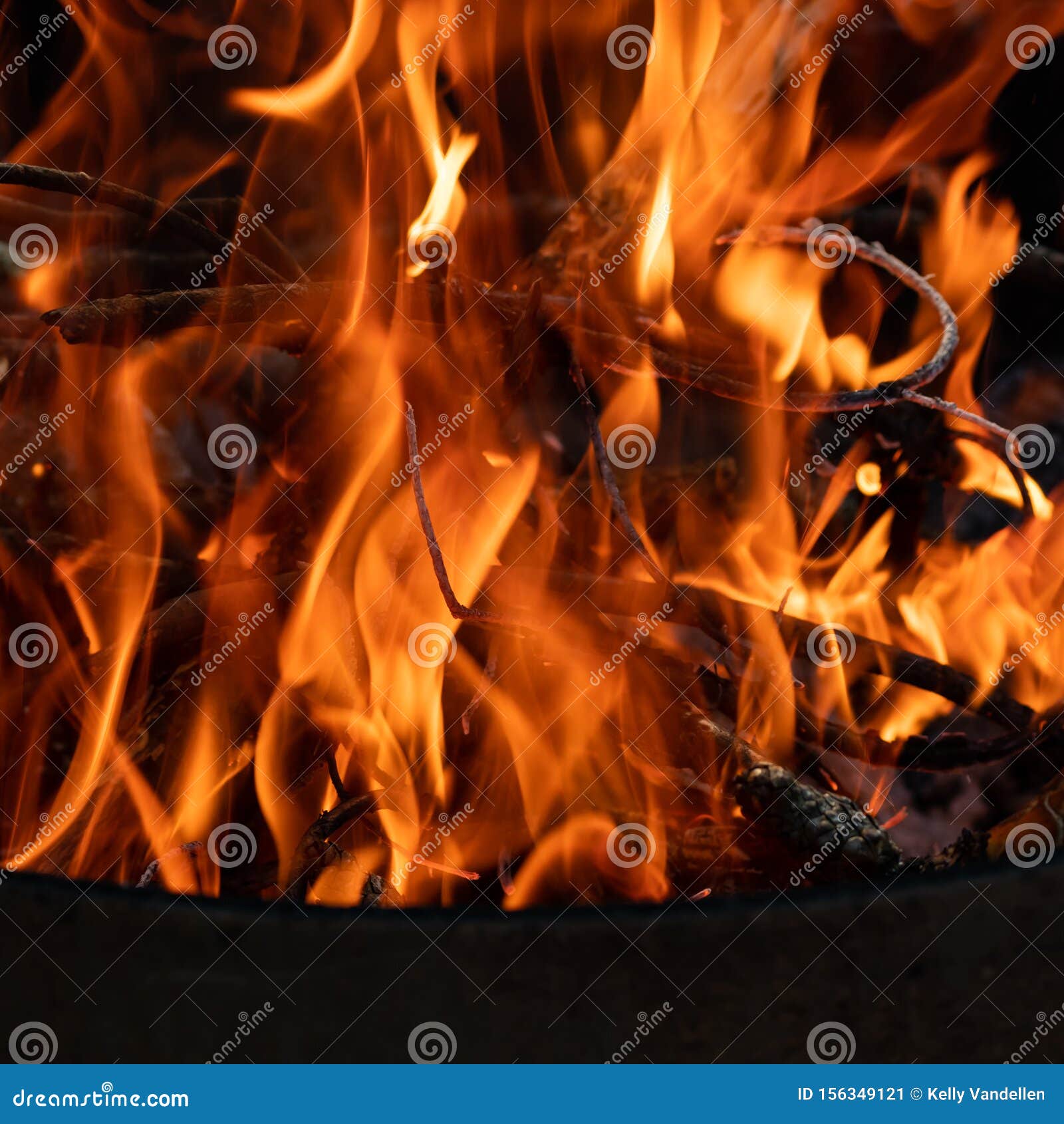 Flames Billow Around Campfire Stock Image - Image of combustion, heat ...