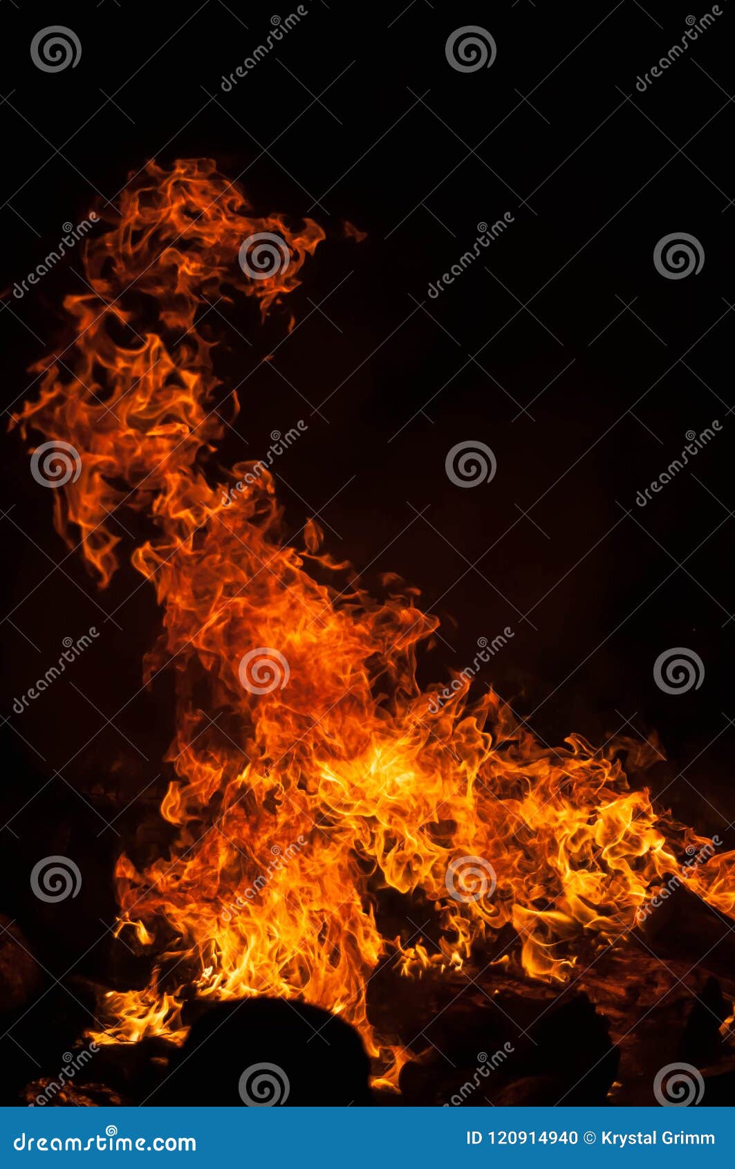 Flames from a bonfire stock photo. Image of fire, flames - 120914940