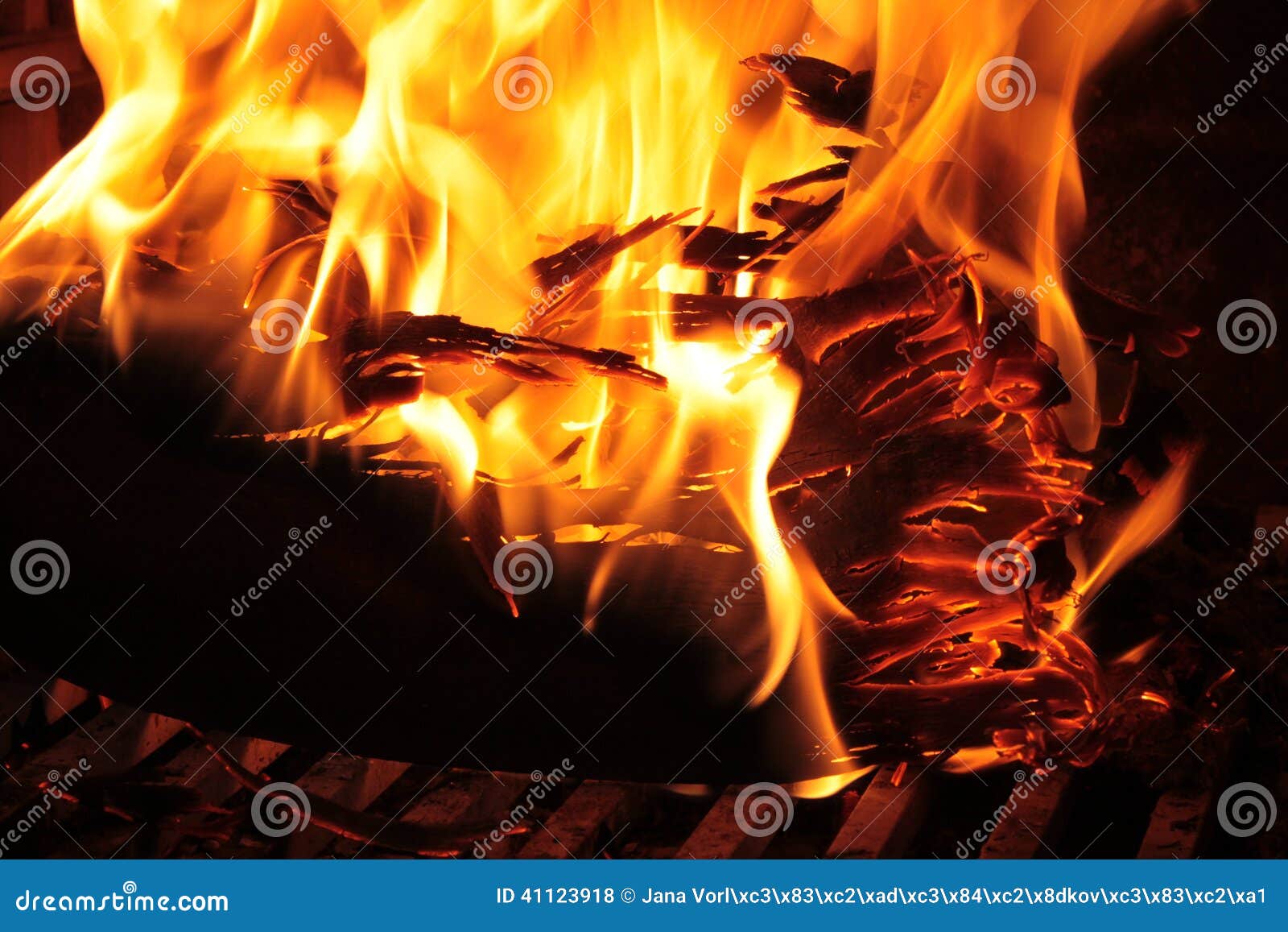 Flames with Burning Cinders Stock Photo - Image of heat, summer: 41123918