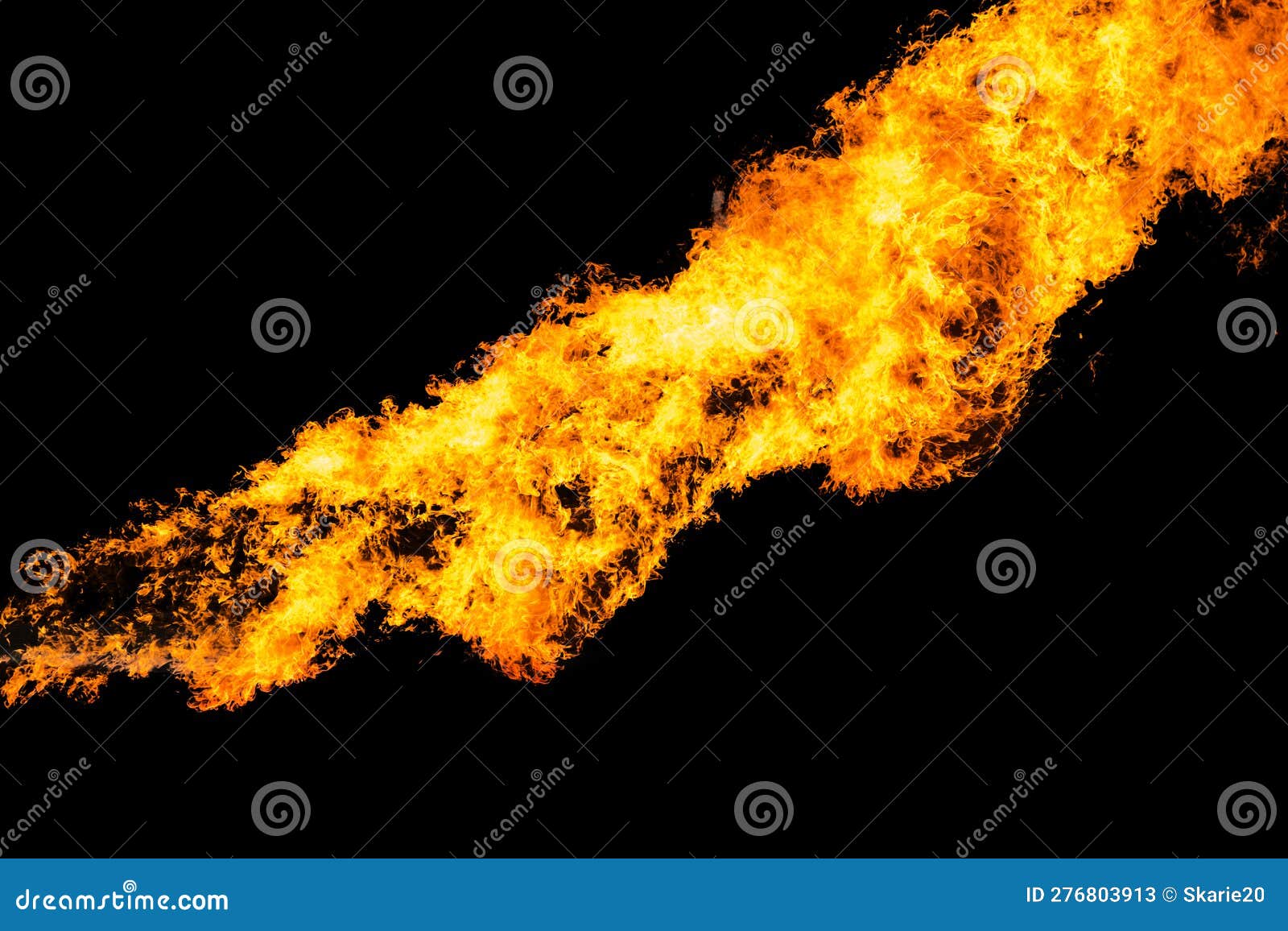 Flames Caused by the Explosion of the Oil Isolated on Black Background ...