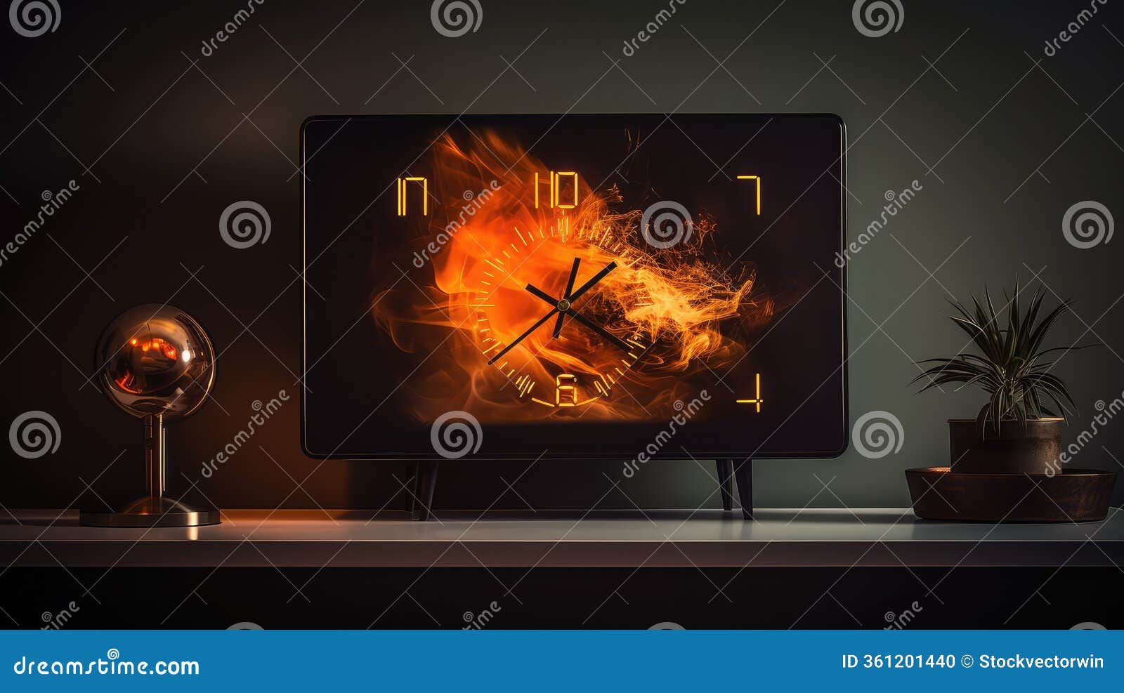 The Clock Is On Fire, And Its Burning End Is Depicted In A Fiery Image ...