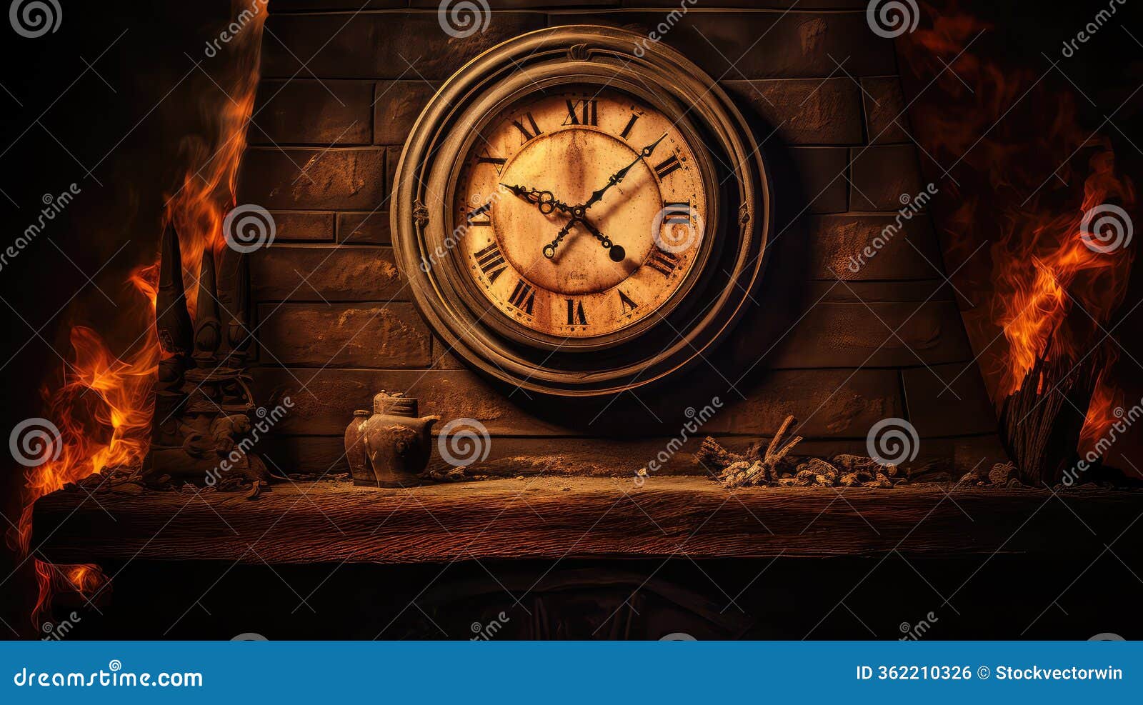 The Clock Is On Fire, And Its Burning End Is Depicted In A Fiery Image ...