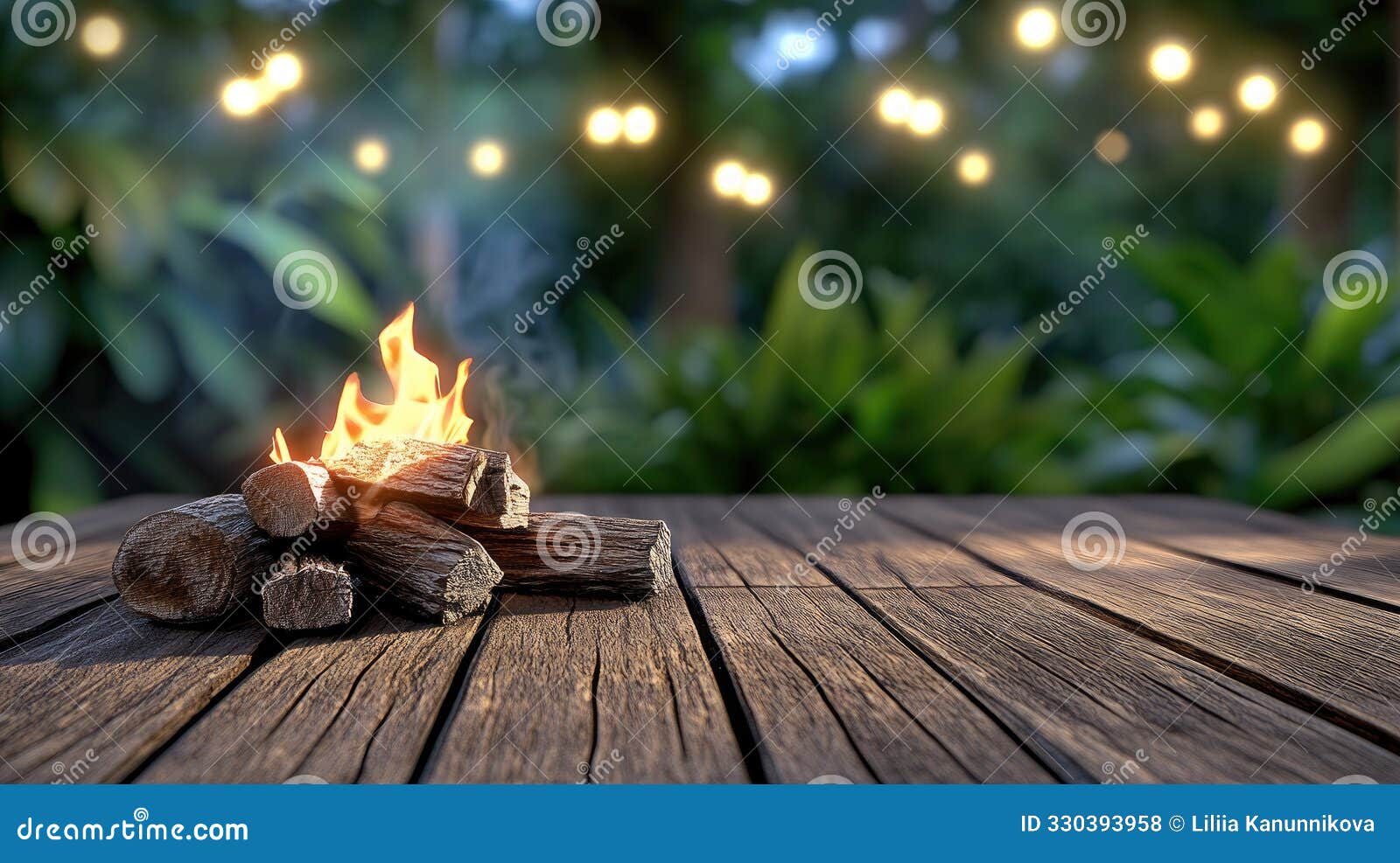 Flames Dance among Burning Wood and Embers, Set within a Charming ...