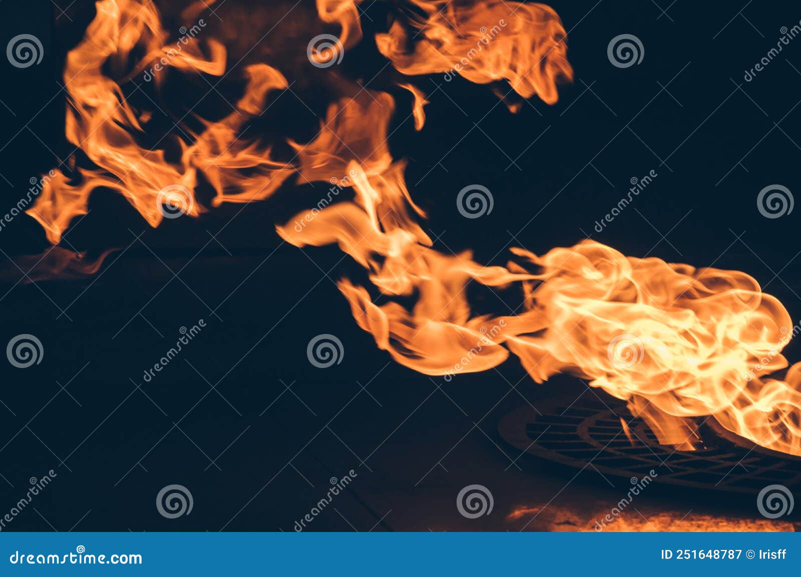 Flames in Dark, Texture of Fire Stock Image - Image of flames ...