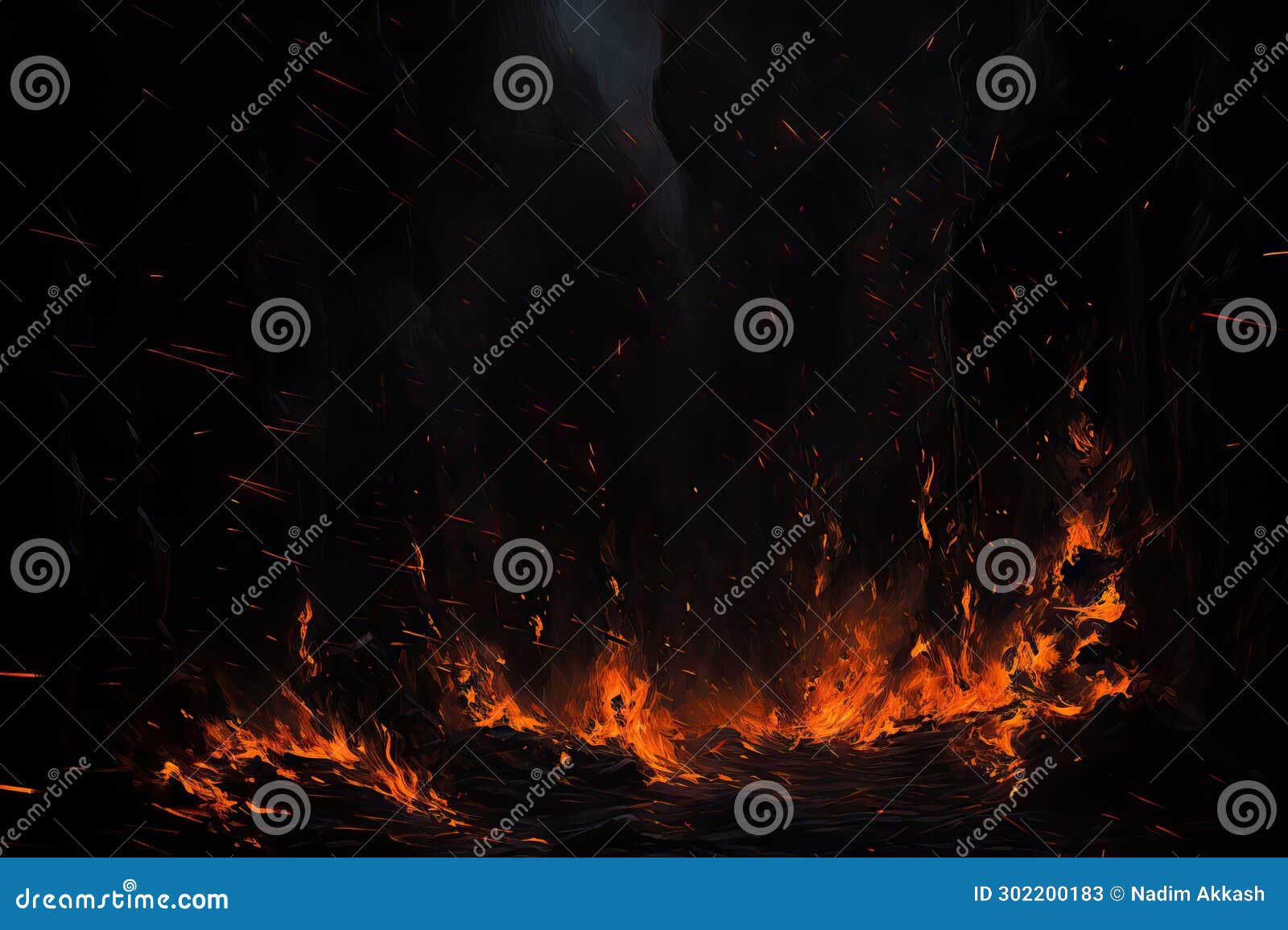 The Flames of Darkness Float in the Air.Fire Charcoal Stock ...