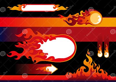 Flames design elements stock vector. Illustration of line - 1110330