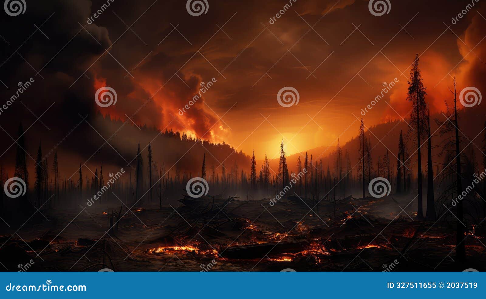 Devil In The Fire Scary Portrait Of A Devil Figure In Hell Background ...