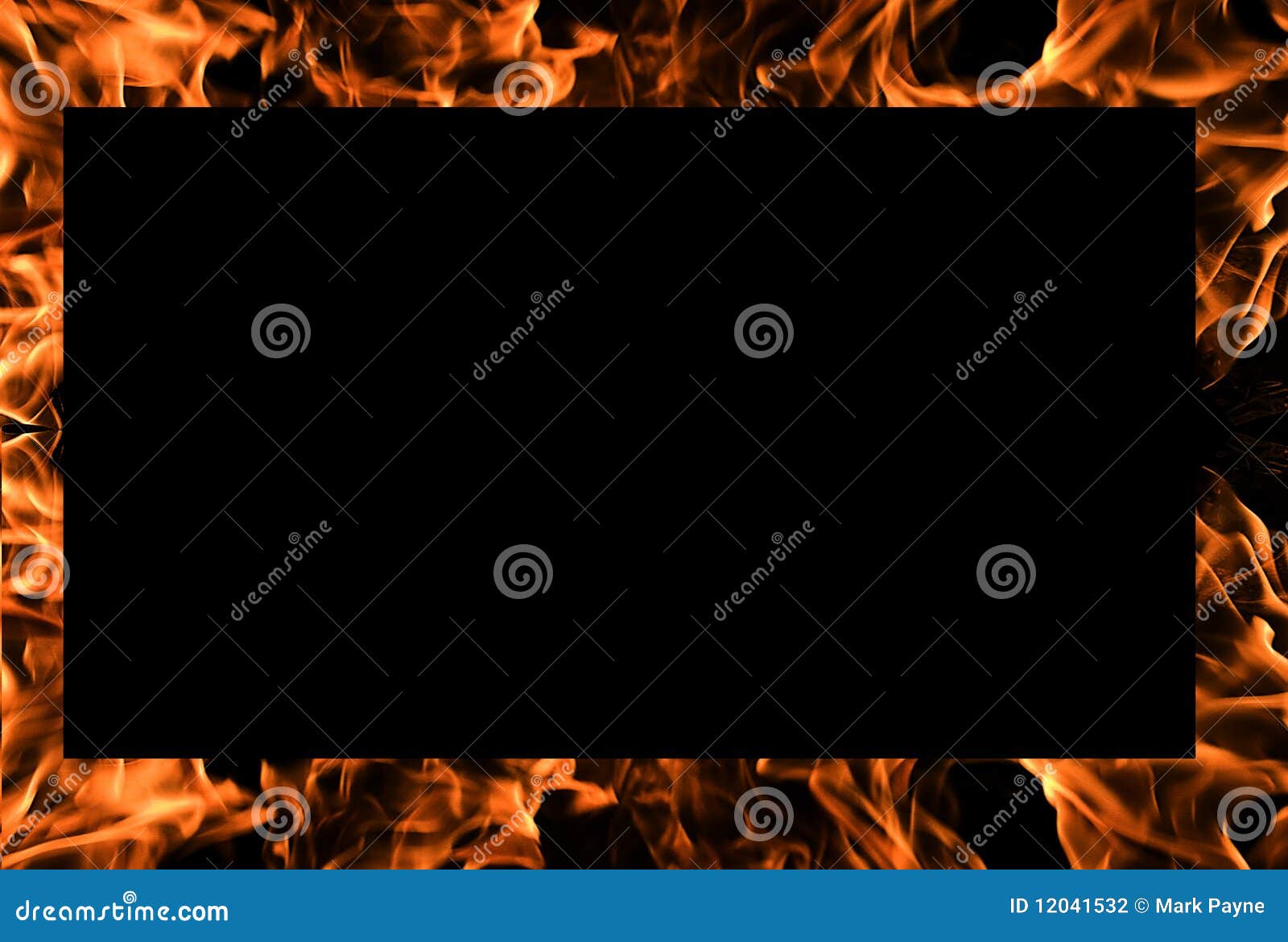 Flames of Fire Background Frame Stock Photo - Image of burning, space ...