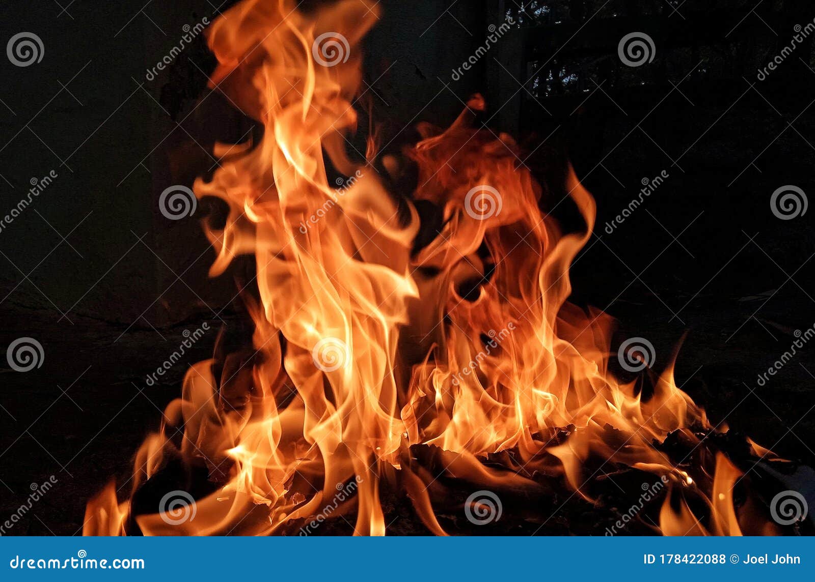 Flames of Fire Burning High Stock Photo - Image of deforestation ...