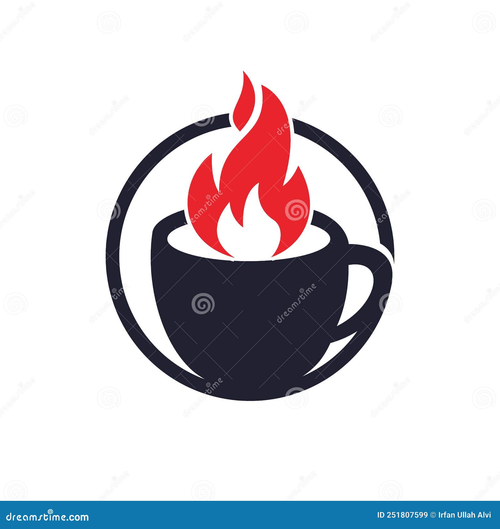 Hot Coffee Vector Logo Design Template. Stock Vector - Illustration of ...