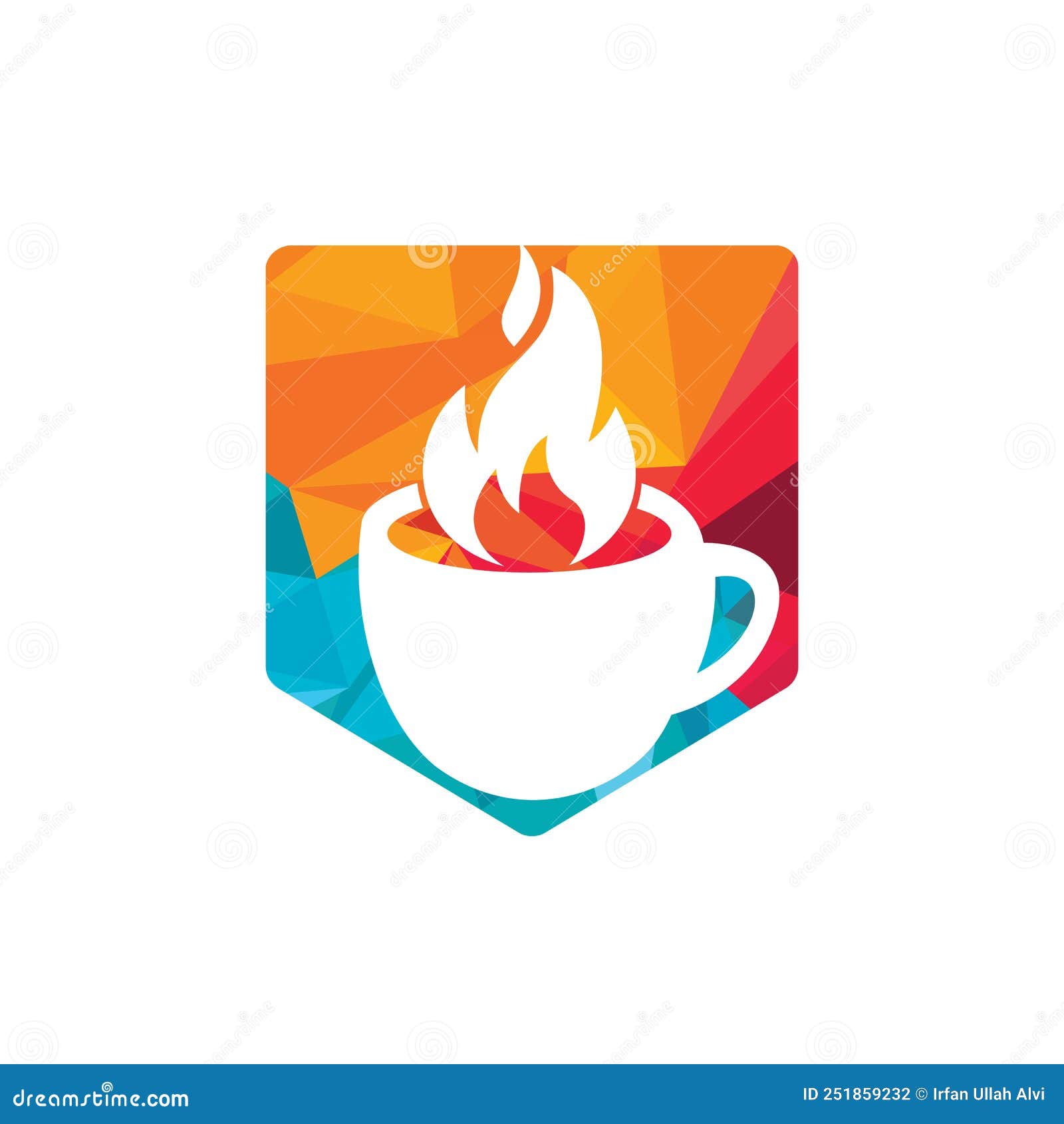 Hot Coffee Vector Logo Design Template. Stock Vector - Illustration of ...