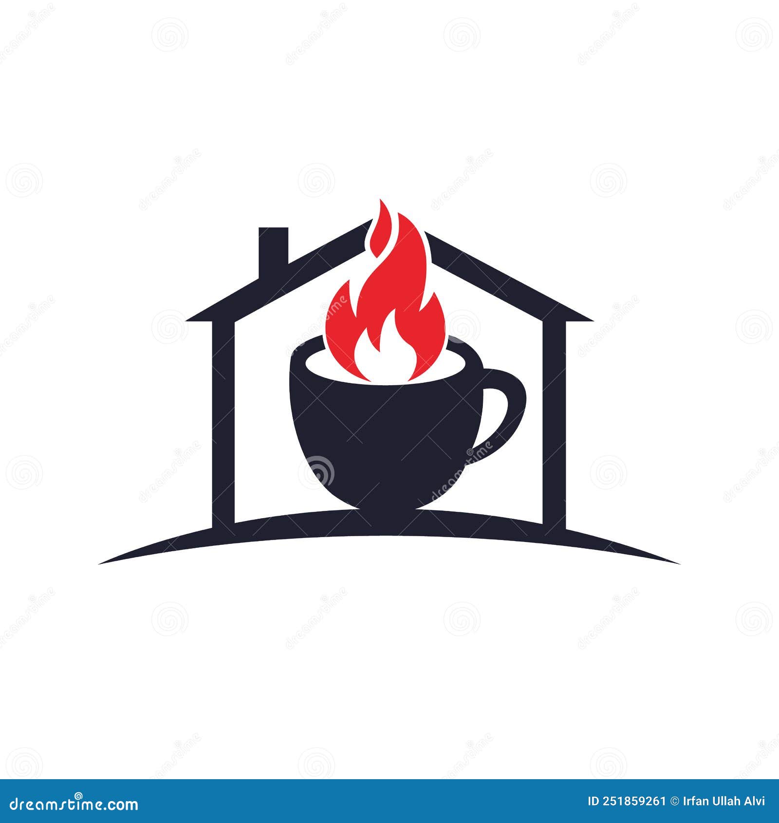 Hot Coffee Vector Logo Design Template. Stock Vector - Illustration of ...