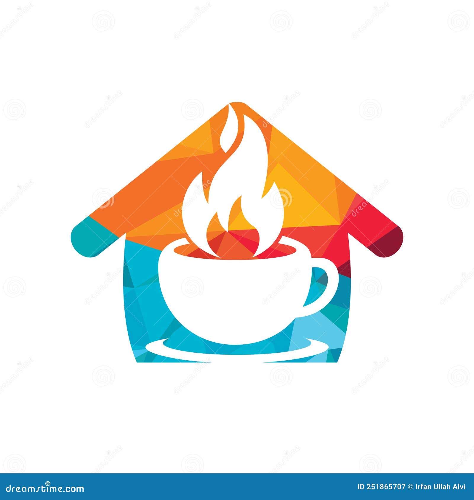 Hot Coffee Vector Logo Design Template. Stock Vector - Illustration of ...