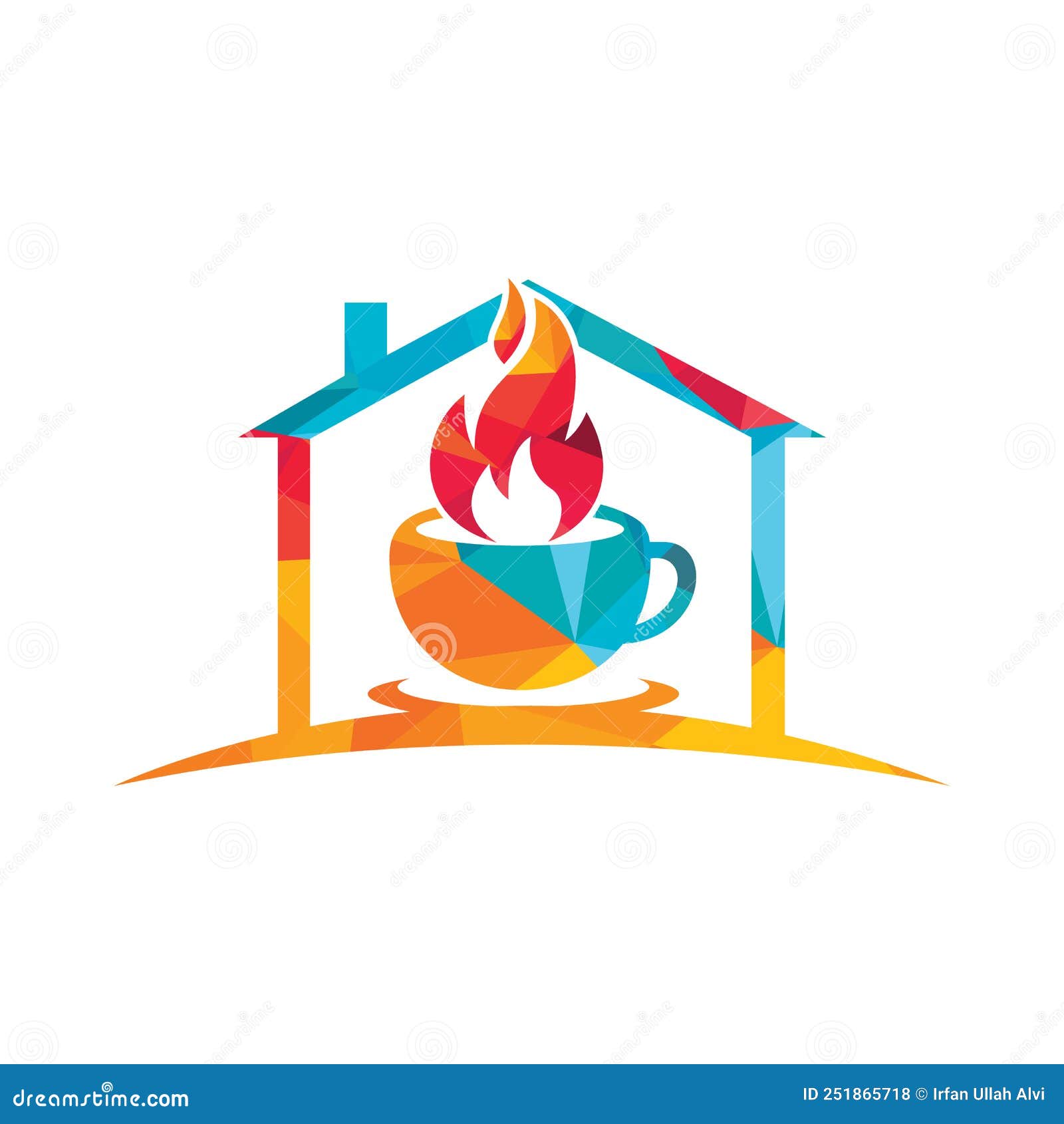 Hot Coffee Vector Logo Design Template. Stock Vector - Illustration of ...