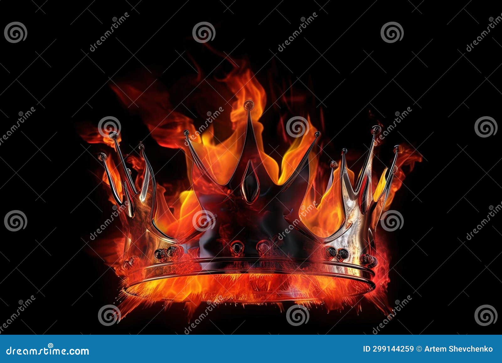 Flames Fire Crown Background Abstract Black Light Design Generative AI ...