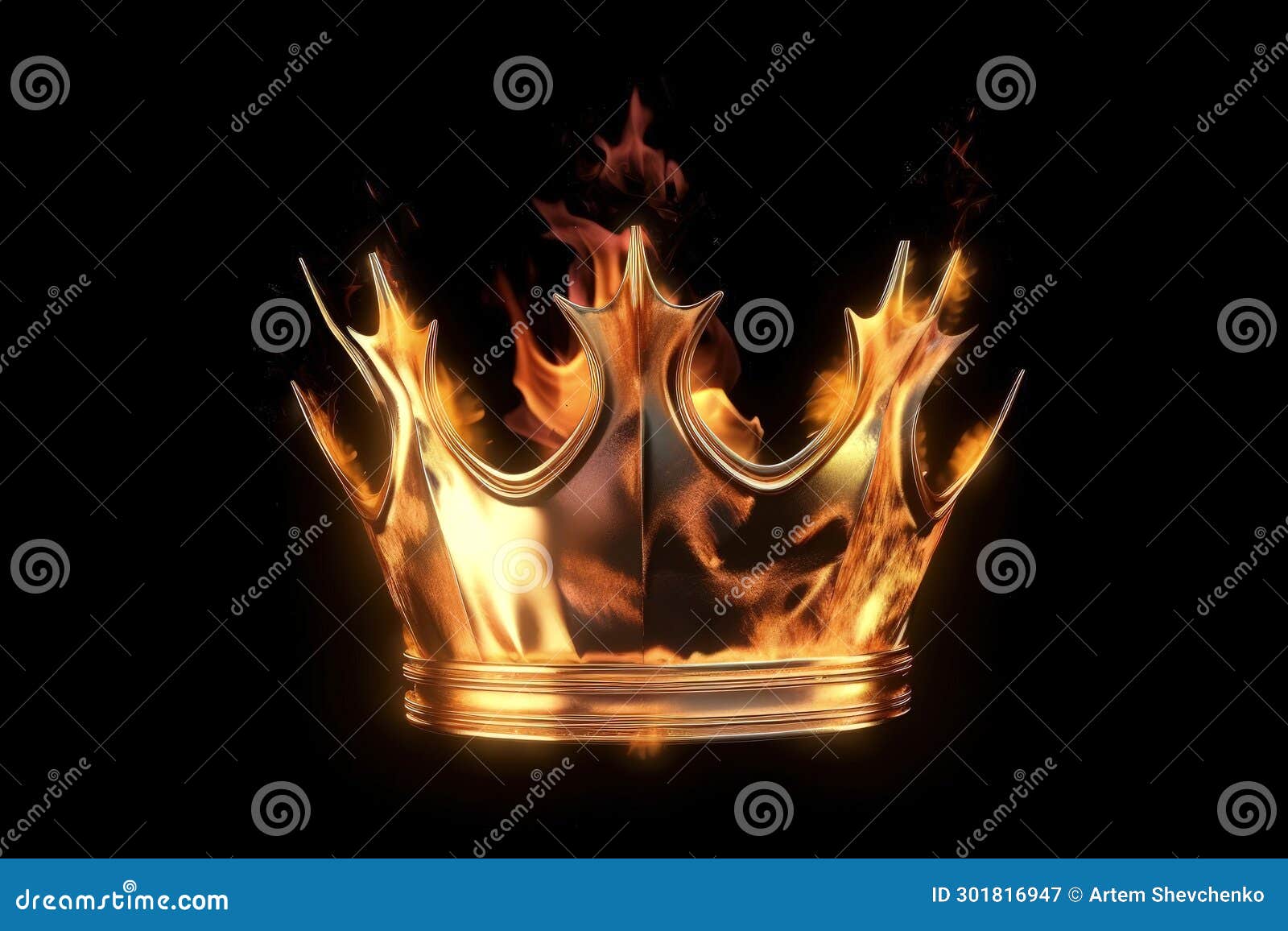 Flames Fire Crown Background Abstract Black Light Design Generative AI ...