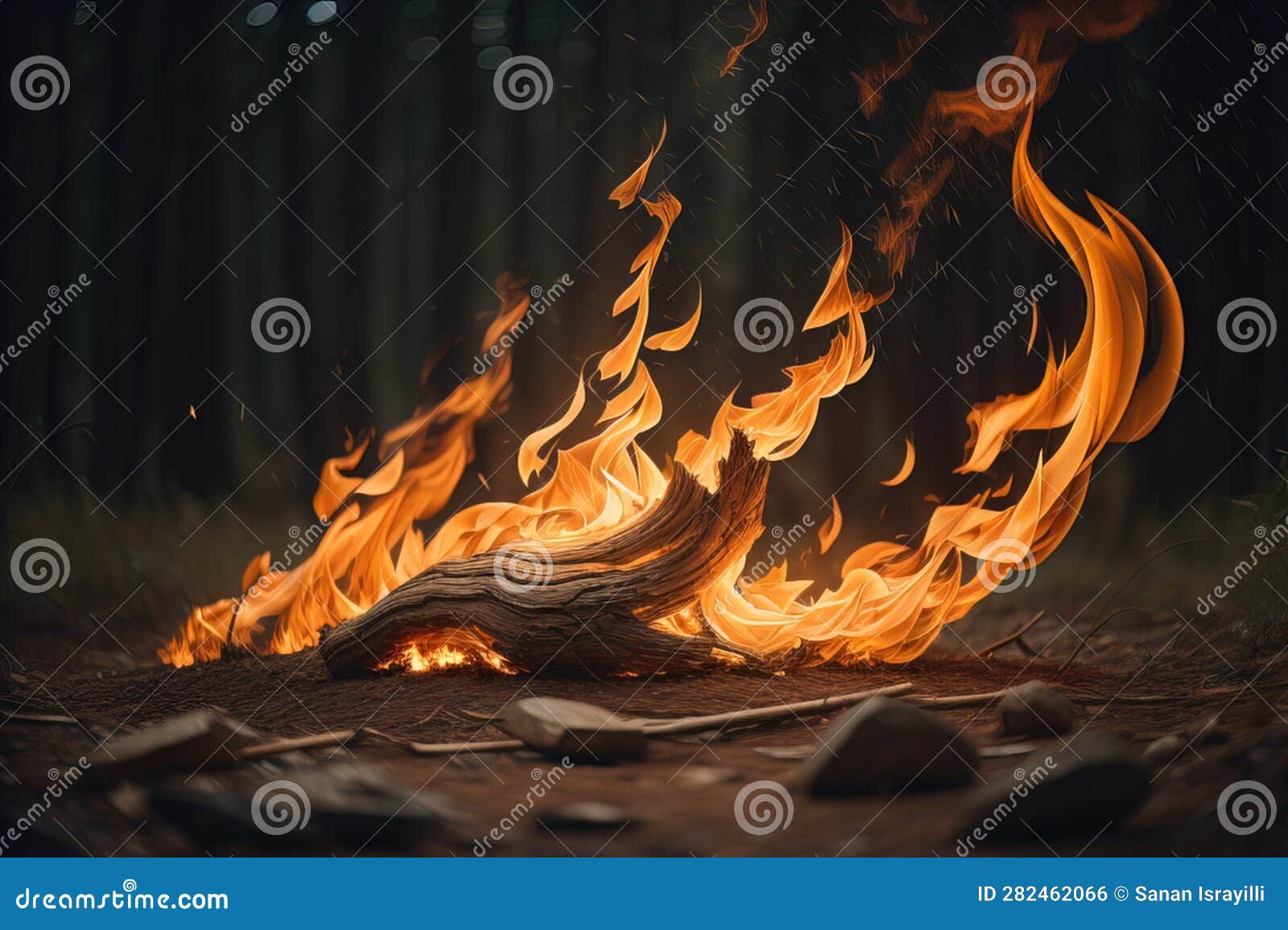 Flames of Fire in the Forest. Fire in the Forest Stock Photo - Image of ...