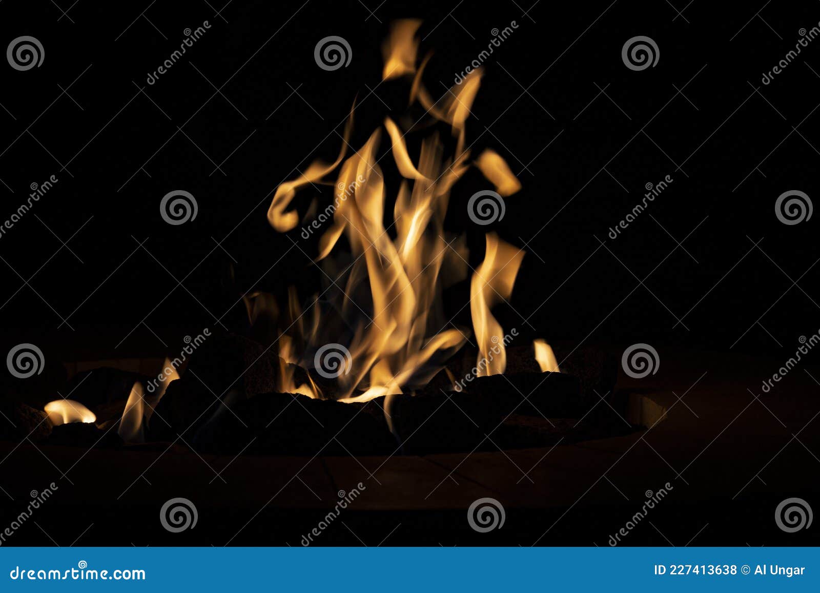 Flames from a Fire Pit stock photo. Image of campfire - 227413638