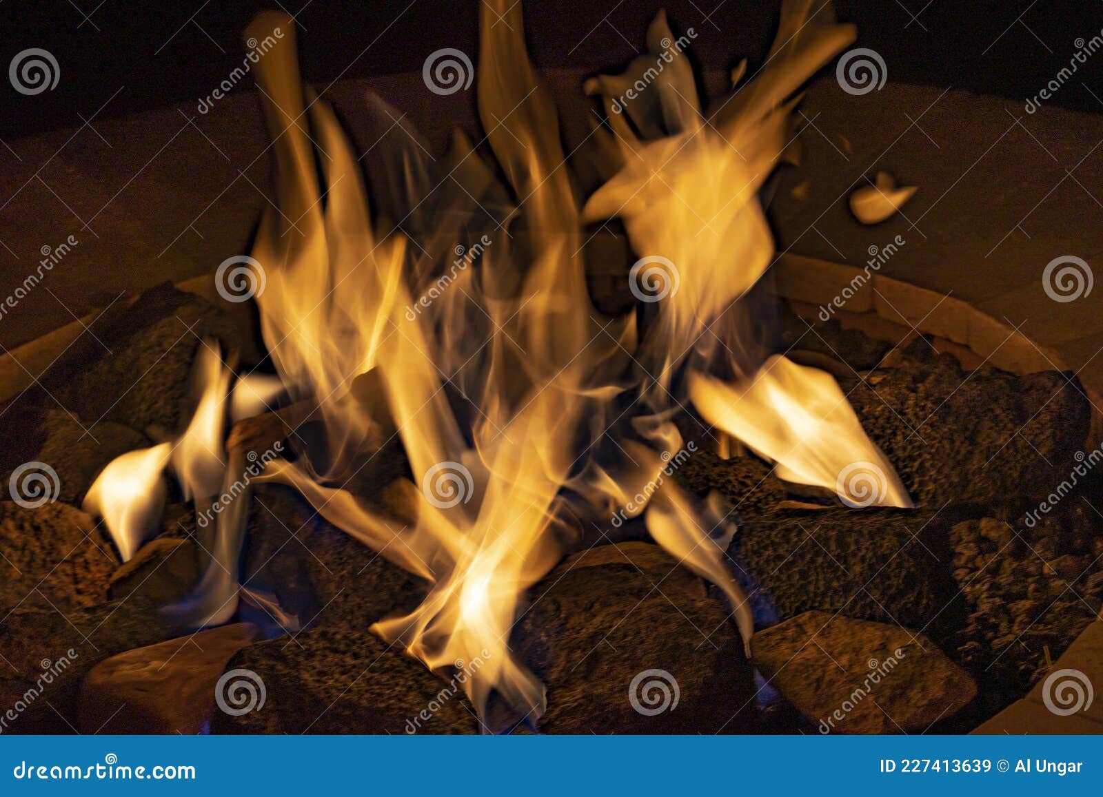 Flames from a Fire Pit stock image. Image of outdoors - 227413639